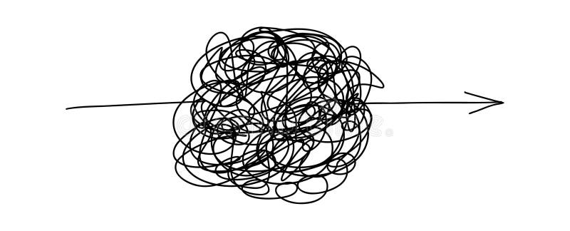 Scrawl Ball. Messy Process Icons. Vector Complicated Way Concept. Stock ...