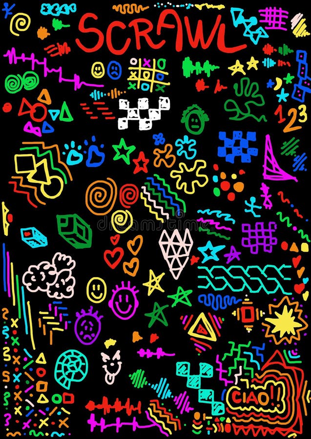 Scrawl stock illustration. Illustration of colorful, squiggle - 32974095