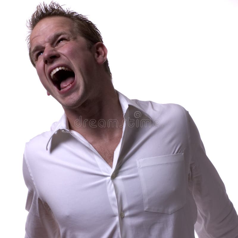 Scream stock photo. Image of anger, rage, white, stress - 537974