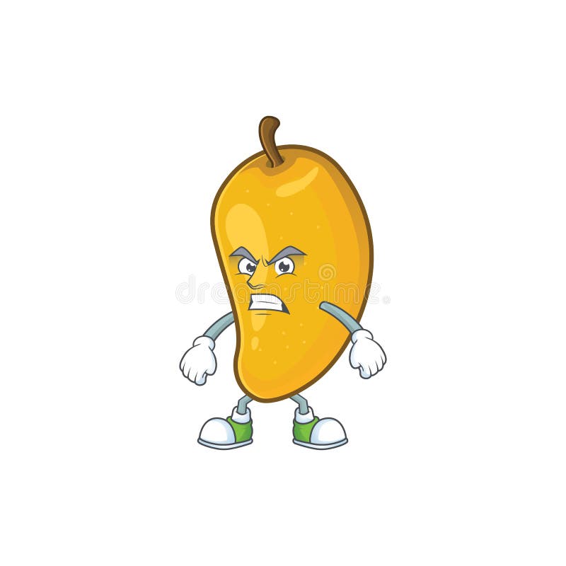 Angry Mango Character Cartoon Mascot Stock Vector - Illustration of ...