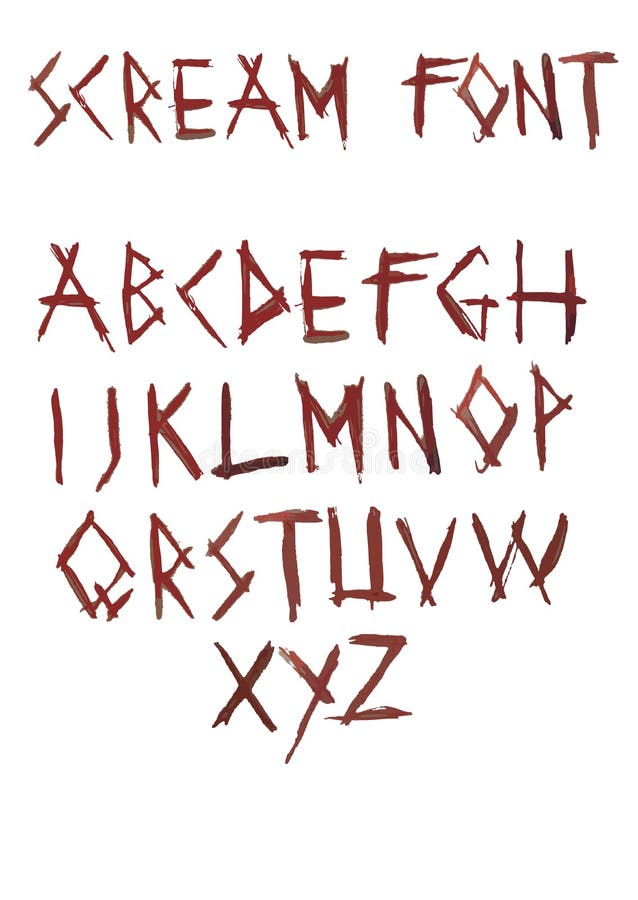 Scream font stock illustration. Illustration of fonts - 38495301