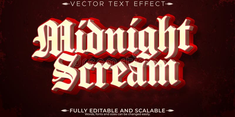 Scream Horror Text Effect, Editable Vintage and Scary Text Style Stock ...