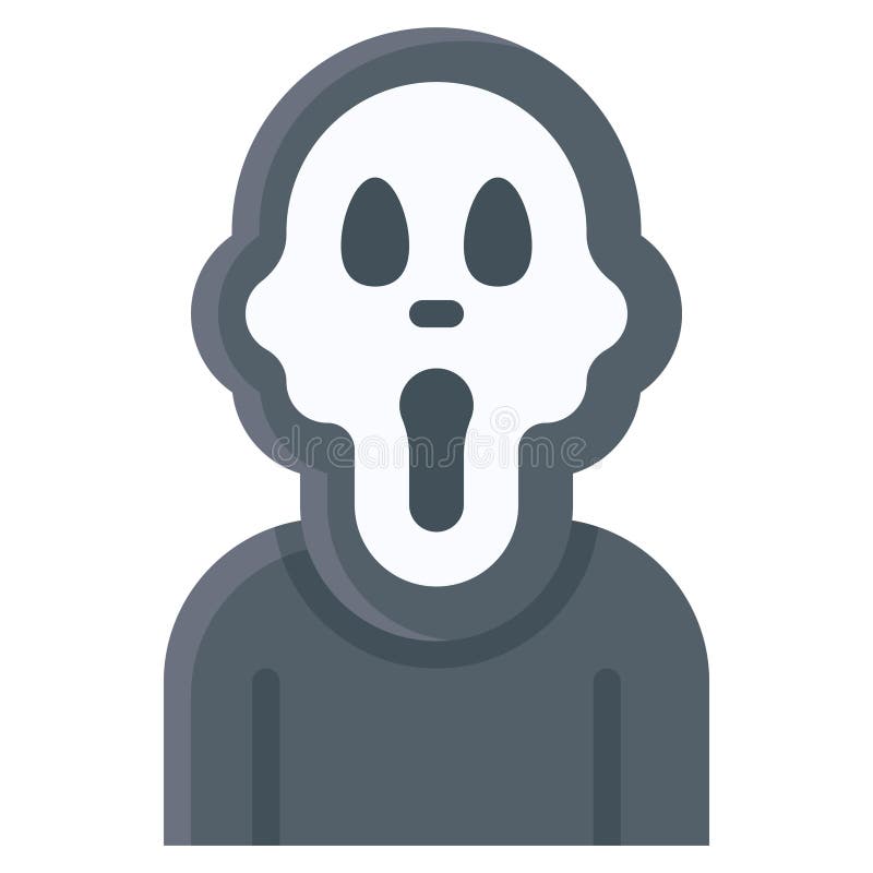 Scream Mask Costume Icon, Halloween Costume Party Stock Vector ...