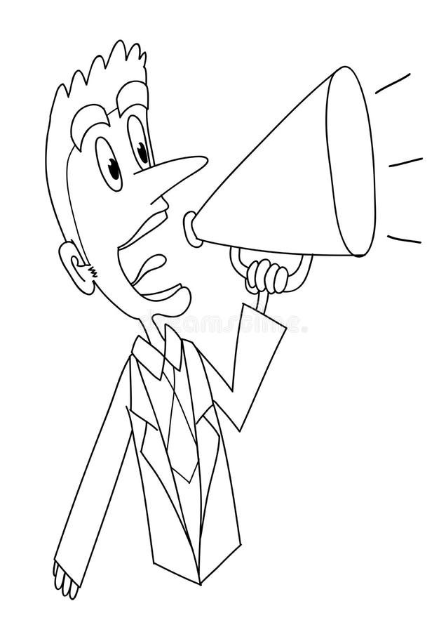 Screaming Megaphone Coloring Stock Illustrations – 14 Screaming ...