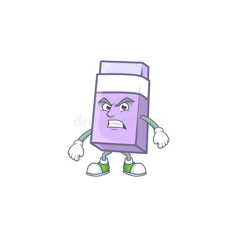 Angry Eraser Character Mascot Style Stock Vector - Illustration of ...