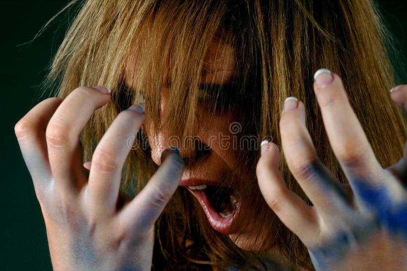 Scream and scratch stock image. Image of arms, girl, pain - 665995