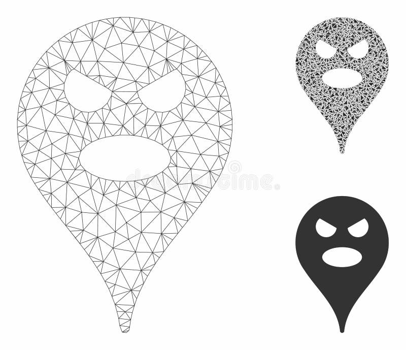 Scream Smiley Map Marker Vector Mesh Network Model and Triangle Mosaic ... Scream Smiley Map Marker Vector Mesh Network Model and Triangle Mosaic ...