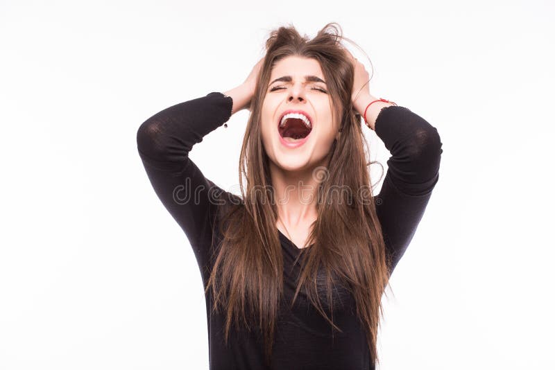 Girl with scream face stock photo. Image of energetic - 71966090