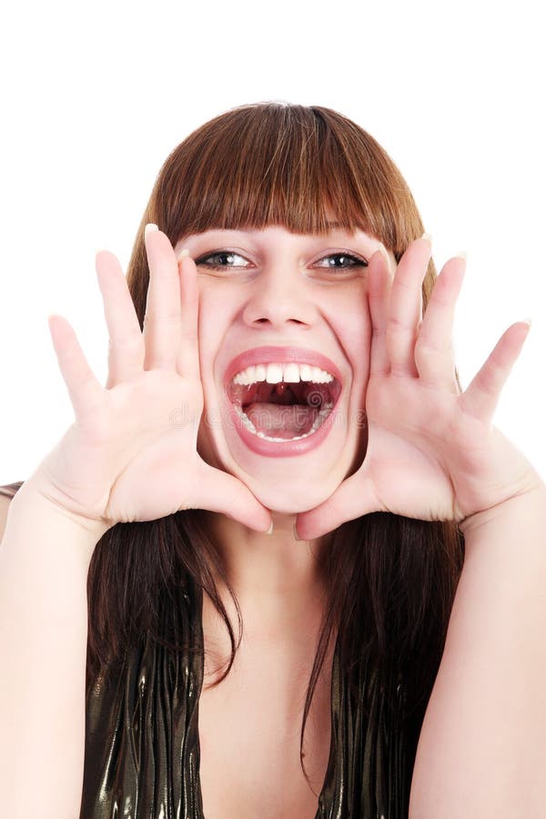 Screaming stock image. Image of model, face, isolated - 14637567