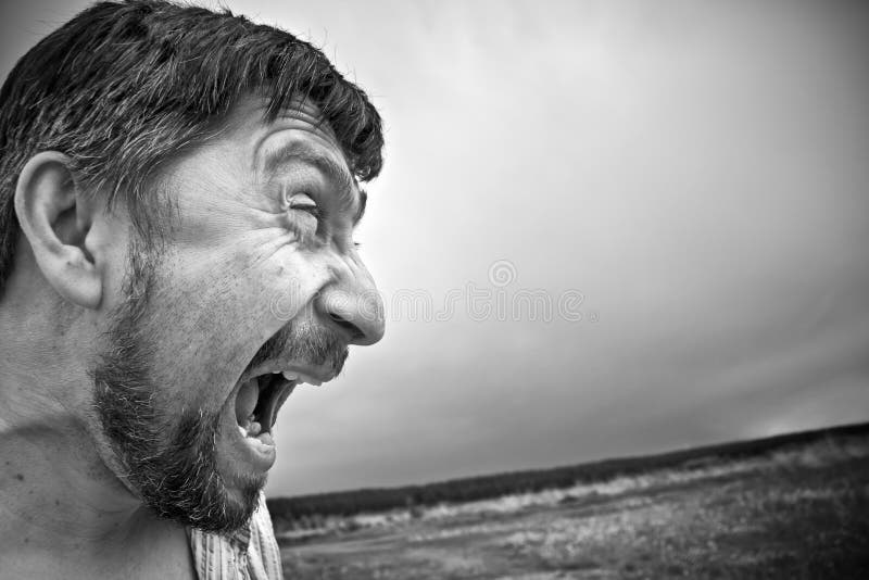 Scream of Rage - Angry Furious Evil Mad Man Stock Image - Image of fury ...