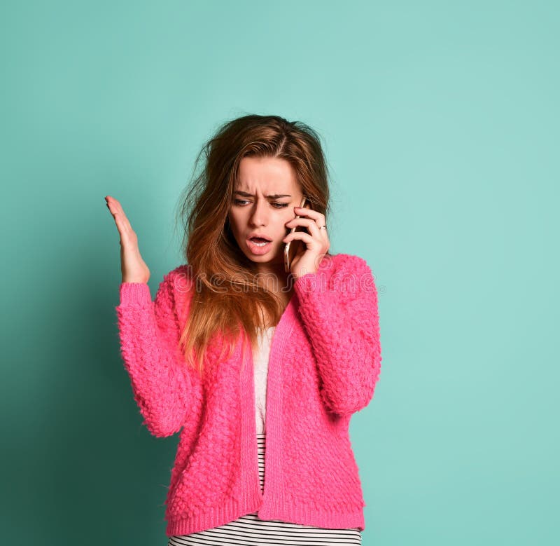 Screaming Angry Woman on the Mobile Phone Stock Image - Image of angry ...