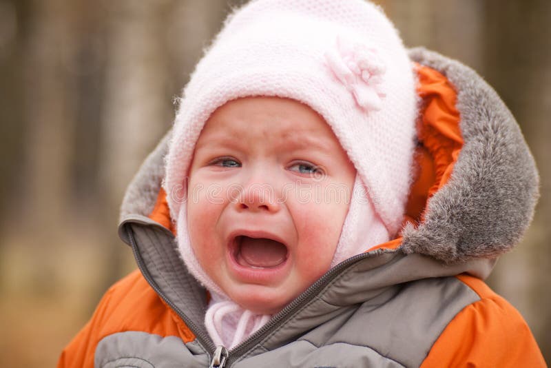 Screaming Baby Stay In Forest Stock Photo - Image: 16975160