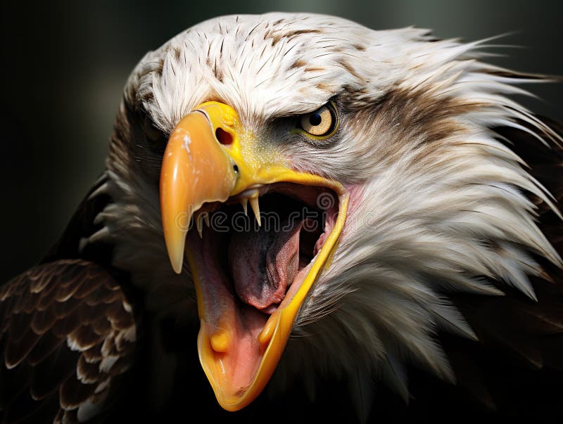 American Bald Eagle Screaming with USA Flag Stock Illustration ...