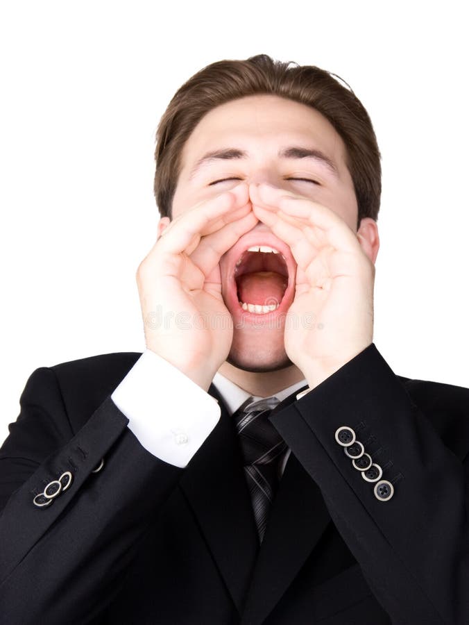 Screaming businessman stock photo. Image of isolated, person - 5422994