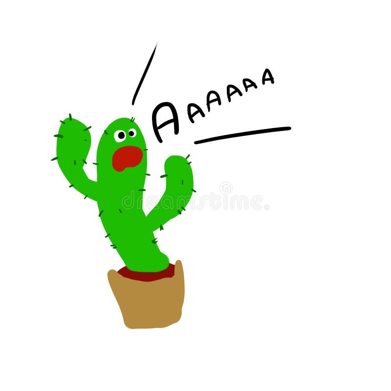Screaming Cactus Stock Illustrations – 16 Screaming Cactus Stock ...