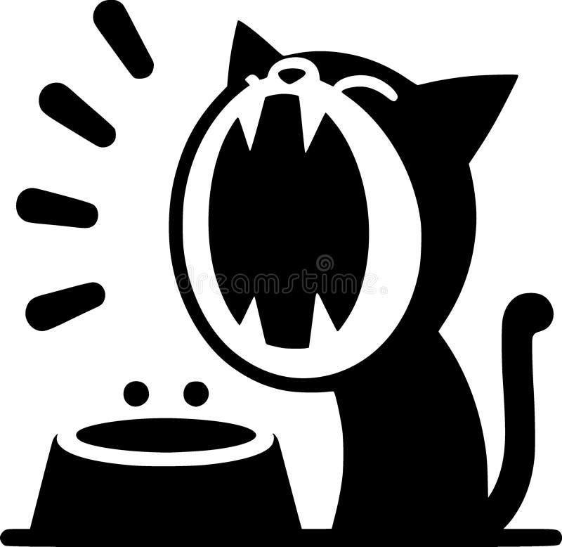 Screaming Cat Yelling at Plate, Iconic Meme Style, Bold Vector Art ...
