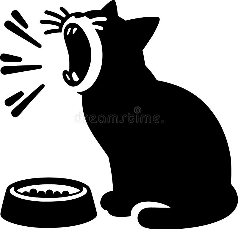 Screaming Cat Yelling at Plate, Iconic Meme Style, Bold Vector Art ...