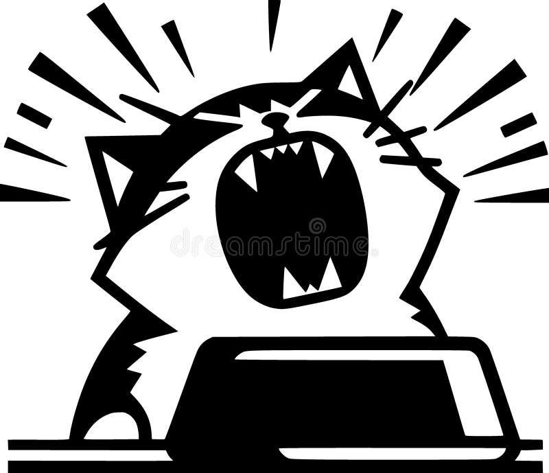 Screaming Cat Yelling at Plate, Iconic Meme Style, Bold Vector Art ...