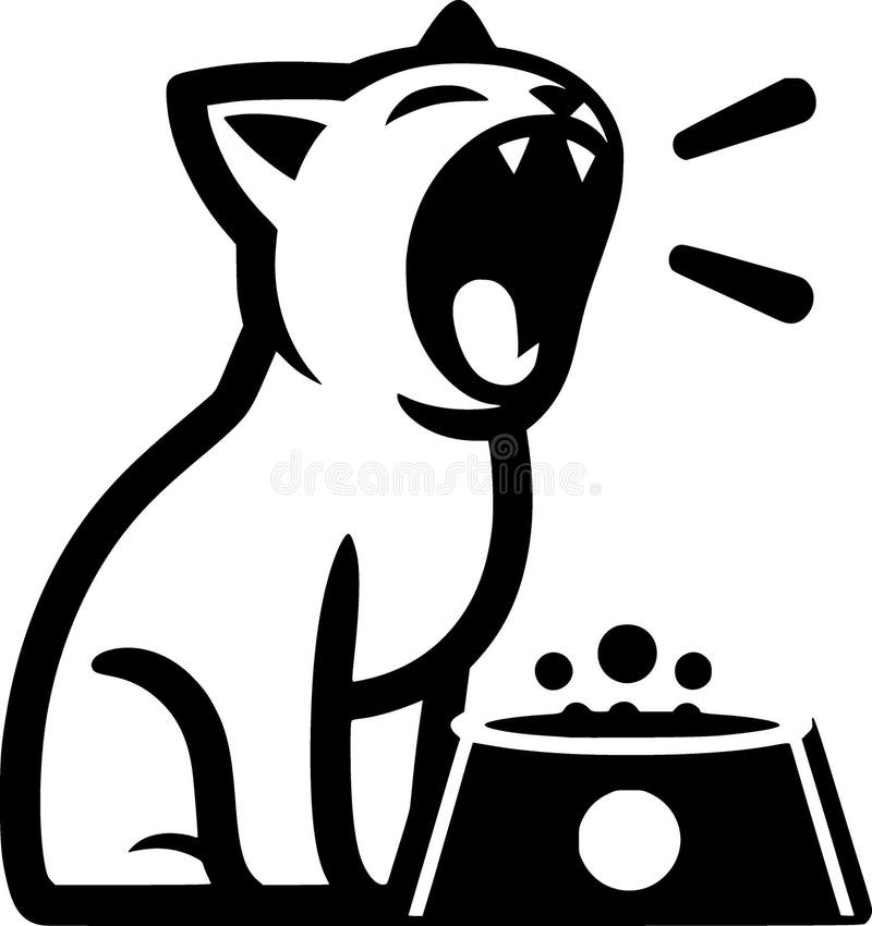 Screaming Cat Yelling at Plate, Iconic Meme Style, Bold Vector Art ...