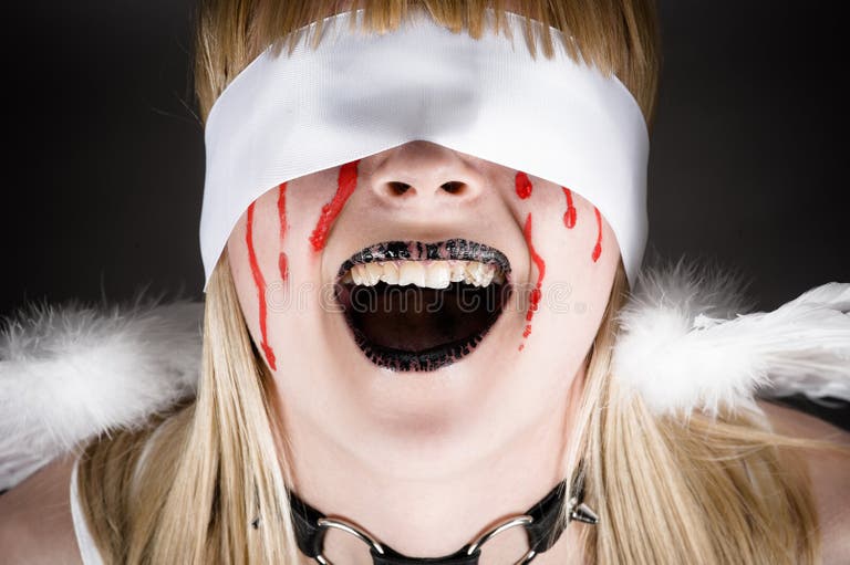 Screaming fallen angel stock image. Image of mouth, character - 30886769