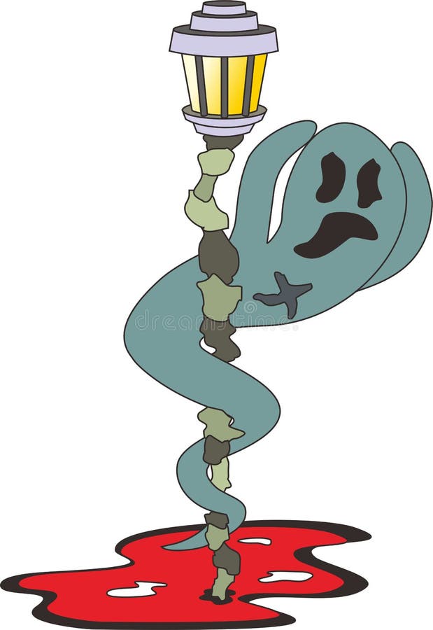 Screaming Ghost Linger in Lamp Stock Vector - Illustration of linger ...