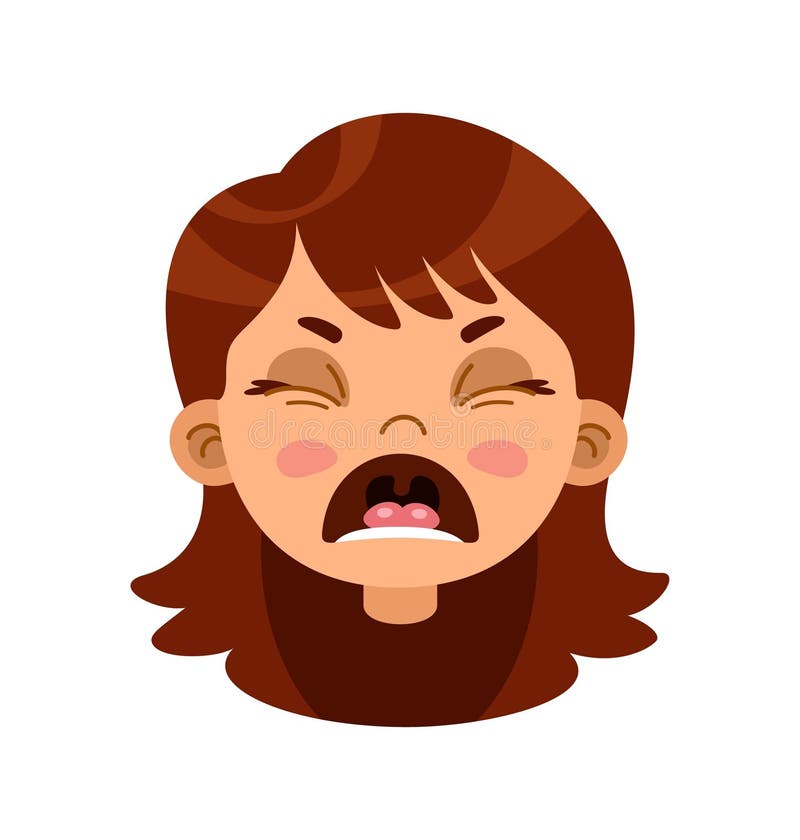 Screaming Girl Head For Animation Stock Vector Illustration Of Tantrum Rage 270273853