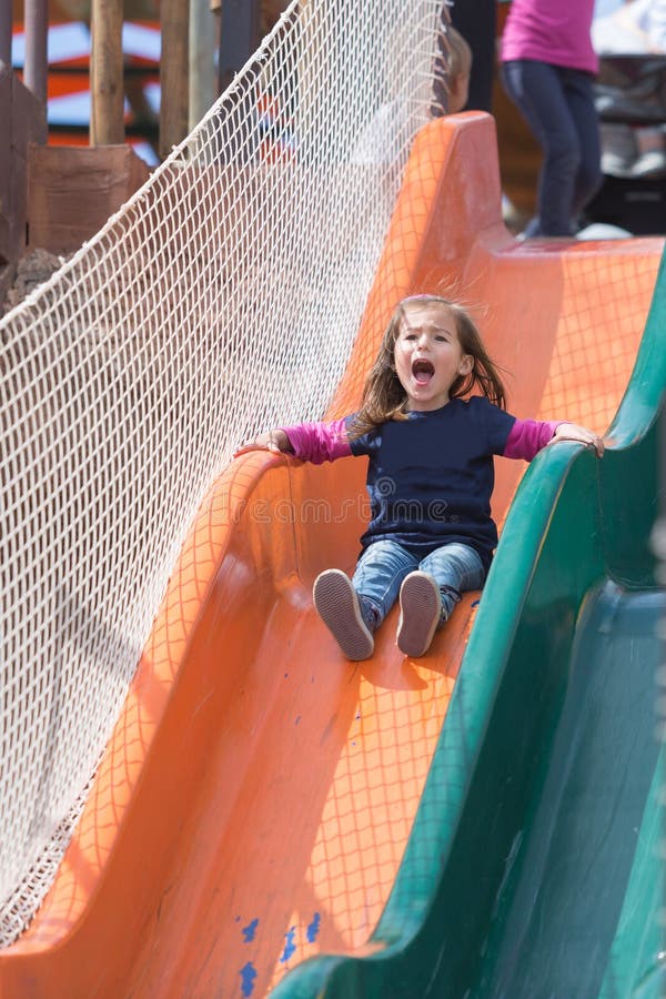 Screaming Girl on Playground Stock Image - Image of childhood, adorable ...