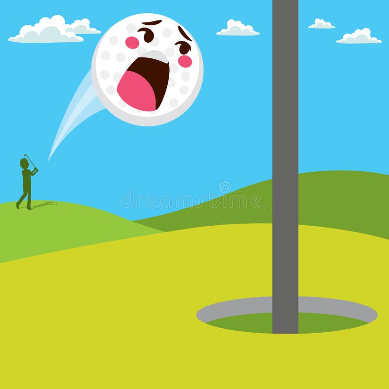 Screaming Golf Ball stock vector. Illustration of scared - 89090678