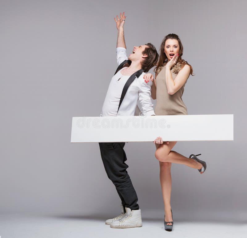Screaming Guy in Funny Pose with His Girlfriend Stock Image - Image of ...
