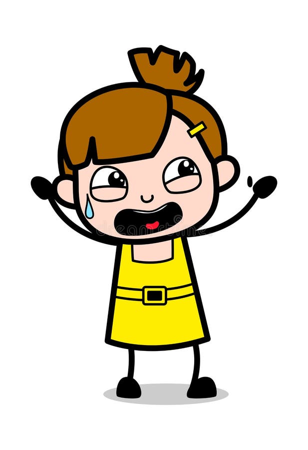 Screaming for Help - Cute Girl Cartoon Character Vector Illustration ...