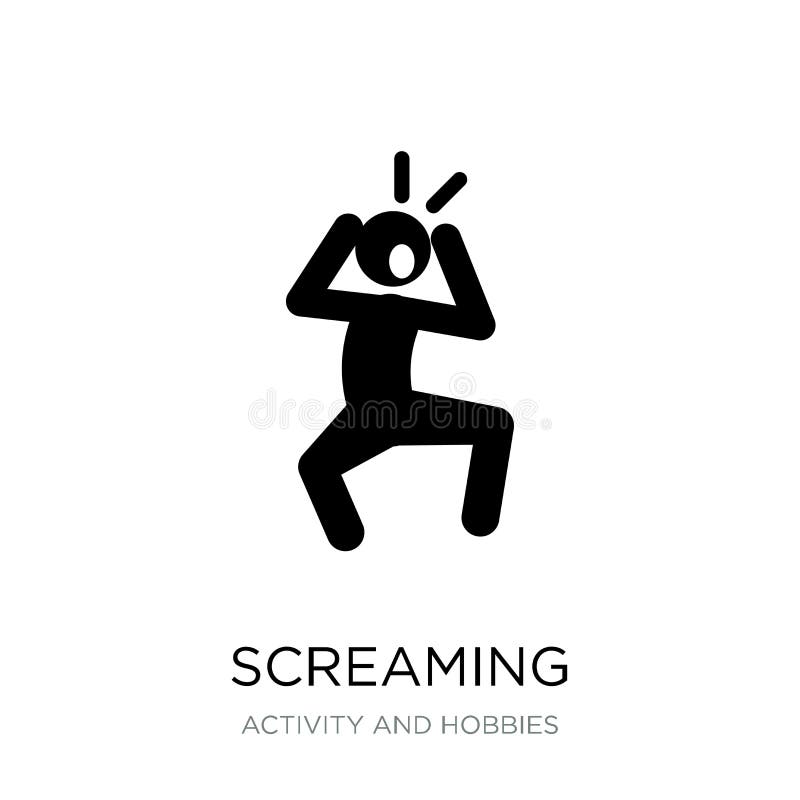 Screaming Icon. Trendy Modern Flat Linear Vector Screaming Icon Stock Vector - Illustration of ...