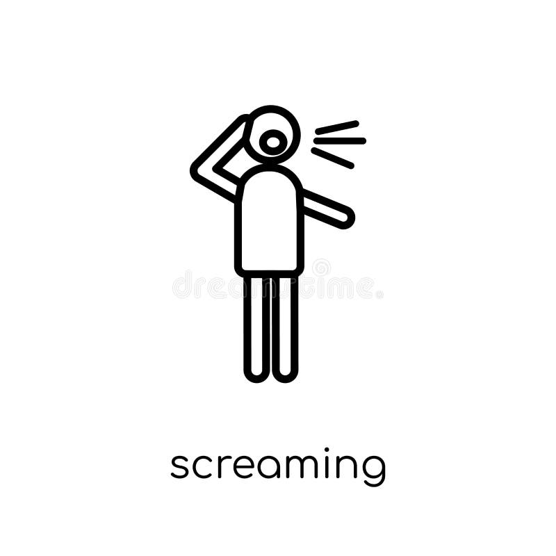 Linear Screaming Icon from Activity and Hobbies Outline Collection ...