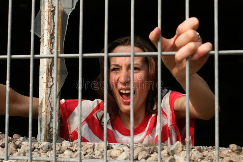 Screaming in jail stock image. Image of criminal, stone - 8997387