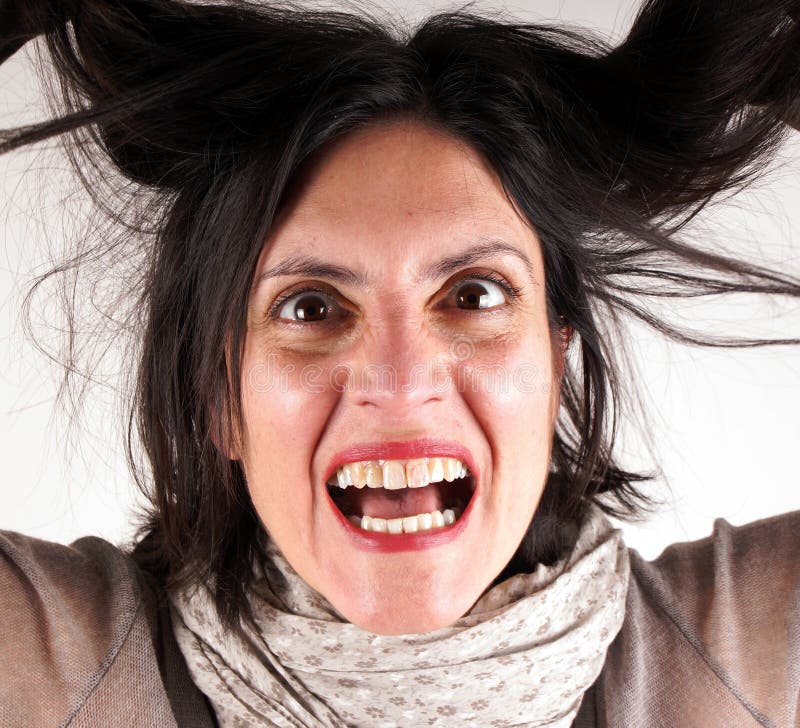 Screaming lady stock image. Image of isolated, shocked - 51469783