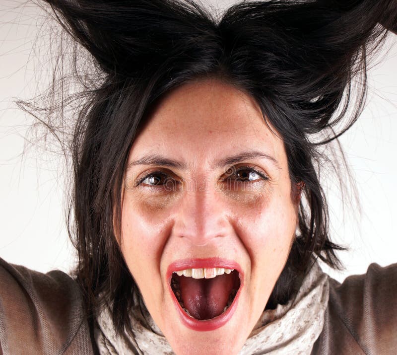 Screaming lady stock image. Image of screaming, crazy - 51691421