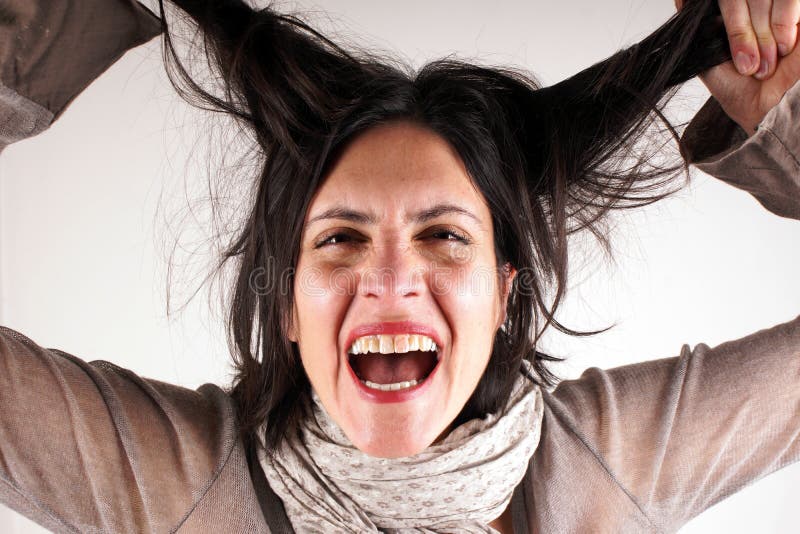 Screaming lady stock image. Image of isolated, shocked - 51469783