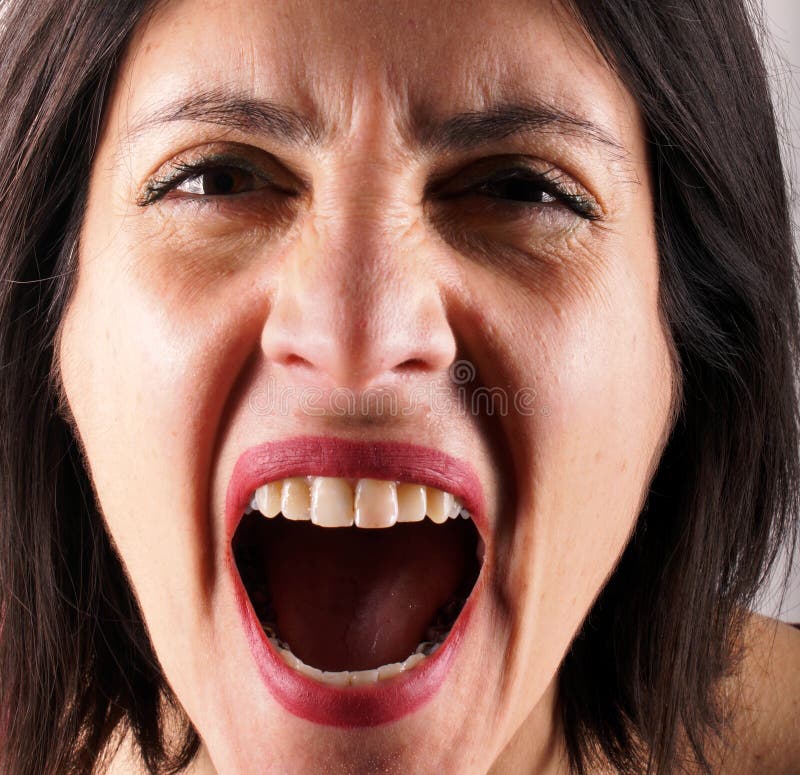 Screaming lady stock photo. Image of funny, head, portrait - 50669444