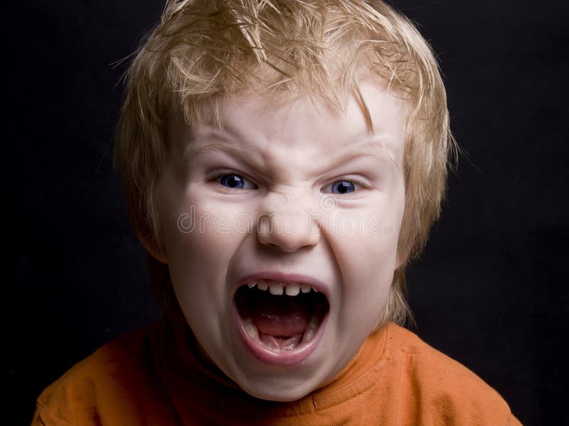 Screaming little boy stock photo. Image of blue, scream - 19437738