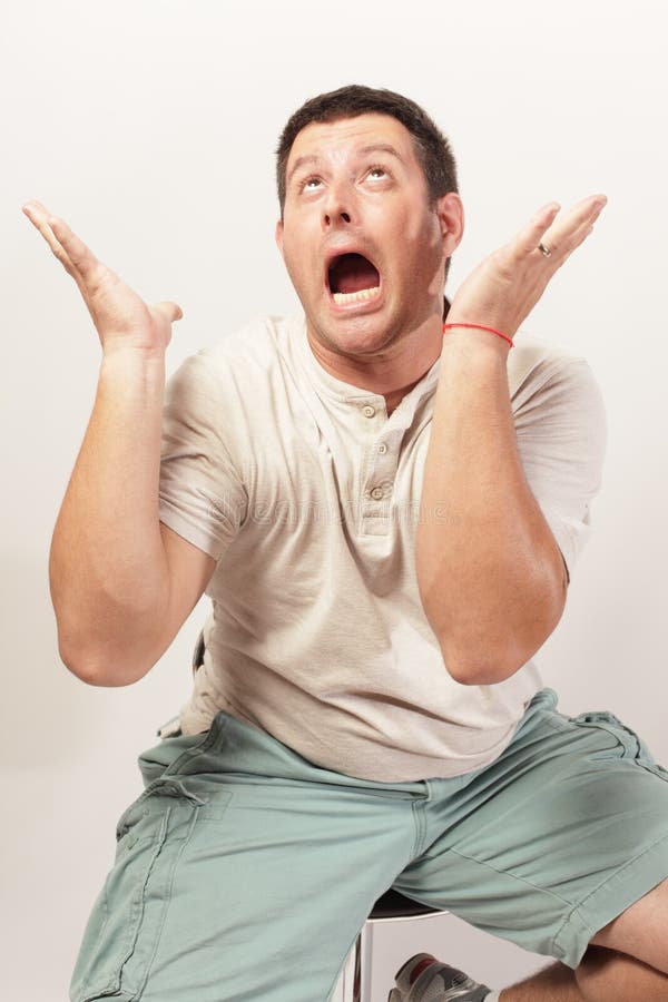 Screaming man stock photo. Image of handsome, studio - 21646450