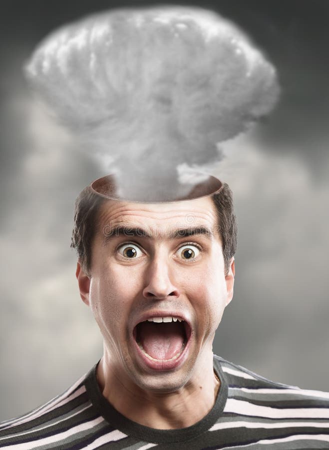 Screaming man stock image. Image of mouth, portrait, brain - 58062435