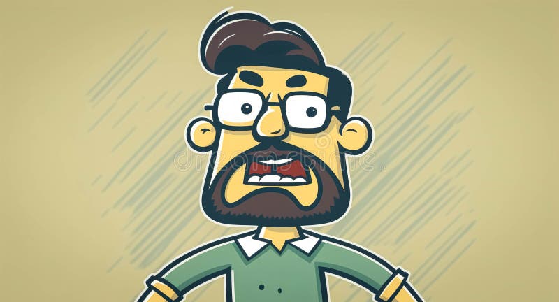 Screaming Man, Panic and Fear, Generative AI. Stock Illustration ...