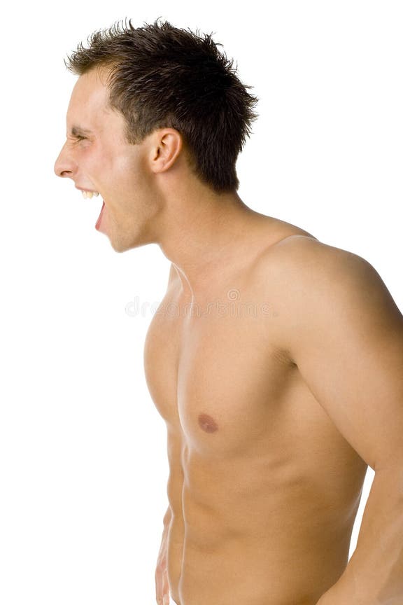 Screaming Man - Side Body View. Stock Image - Image of beautiful, body ...
