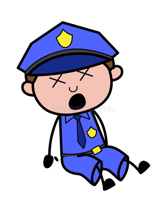 Screaming in Pain - Retro Cop Policeman Vector Illustration Stock ...
