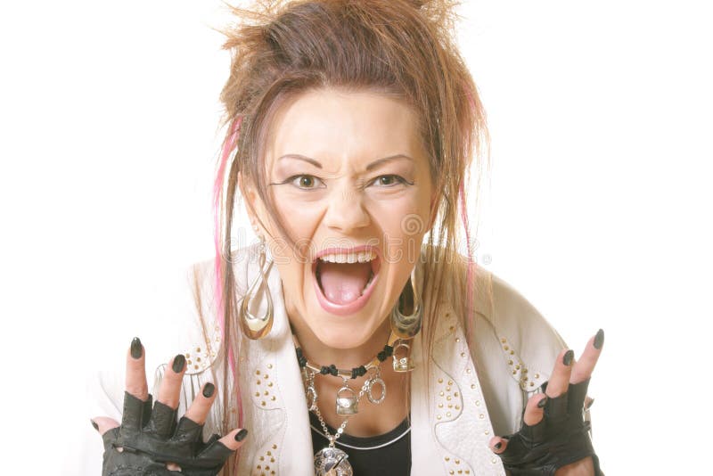 Punk girl turned back stock image. Image of young, woman - 7208515