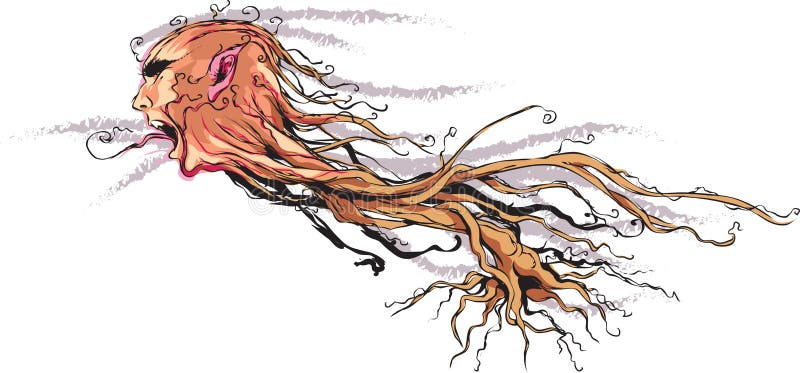 Screaming root stock vector. Illustration of dreams, frightening - 61089240