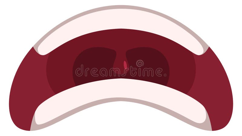 Screaming Scared Mouth Expression. Open Teeth in Comic Style Stock ...