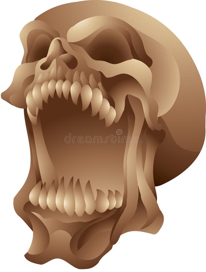 Screaming skull isolated stock illustration. Illustration of human ...