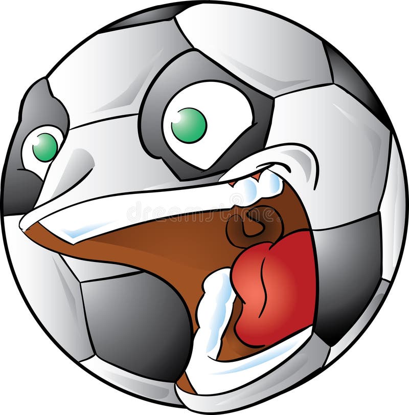 Screaming soccer ball stock vector. Illustration of single - 25503840