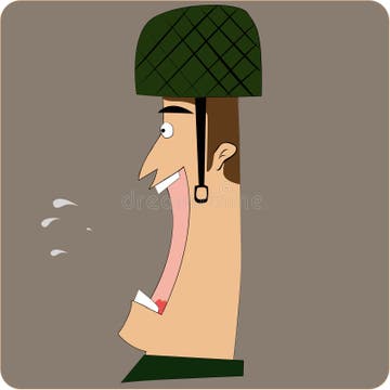 Screaming soldier stock vector. Illustration of character - 15591481