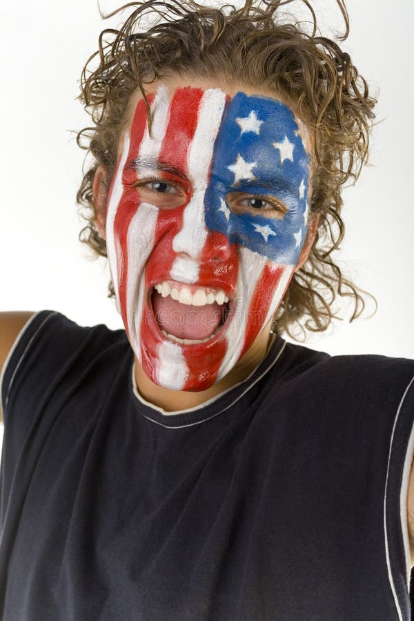 Screaming sports fan stock photo. Image of painted, encourager - 3144194